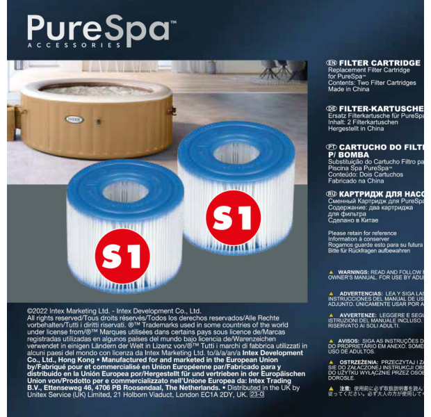 Intex Spa S1 Replacement Filter Cartridges 2 Pack 29001 | Idyllic Outdoors