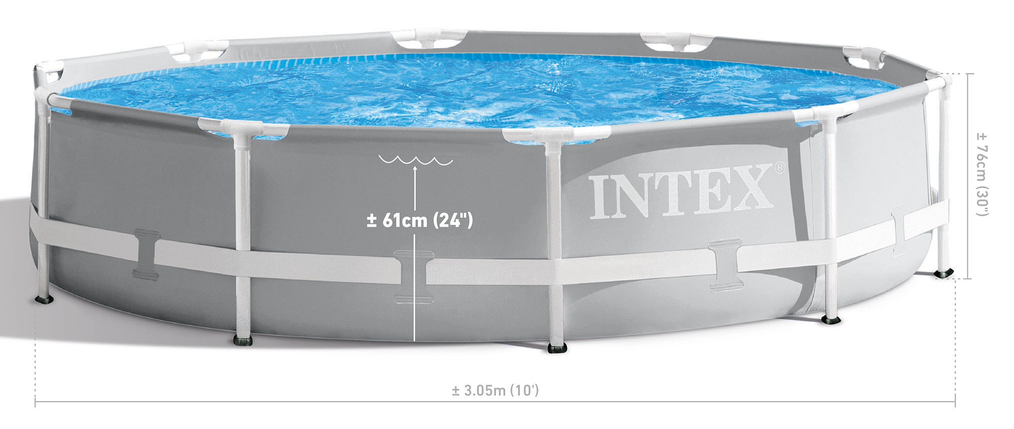 Intex PRISM 10' Metal Frame Above Ground Pool - 305cm x 76cm 26702 ...