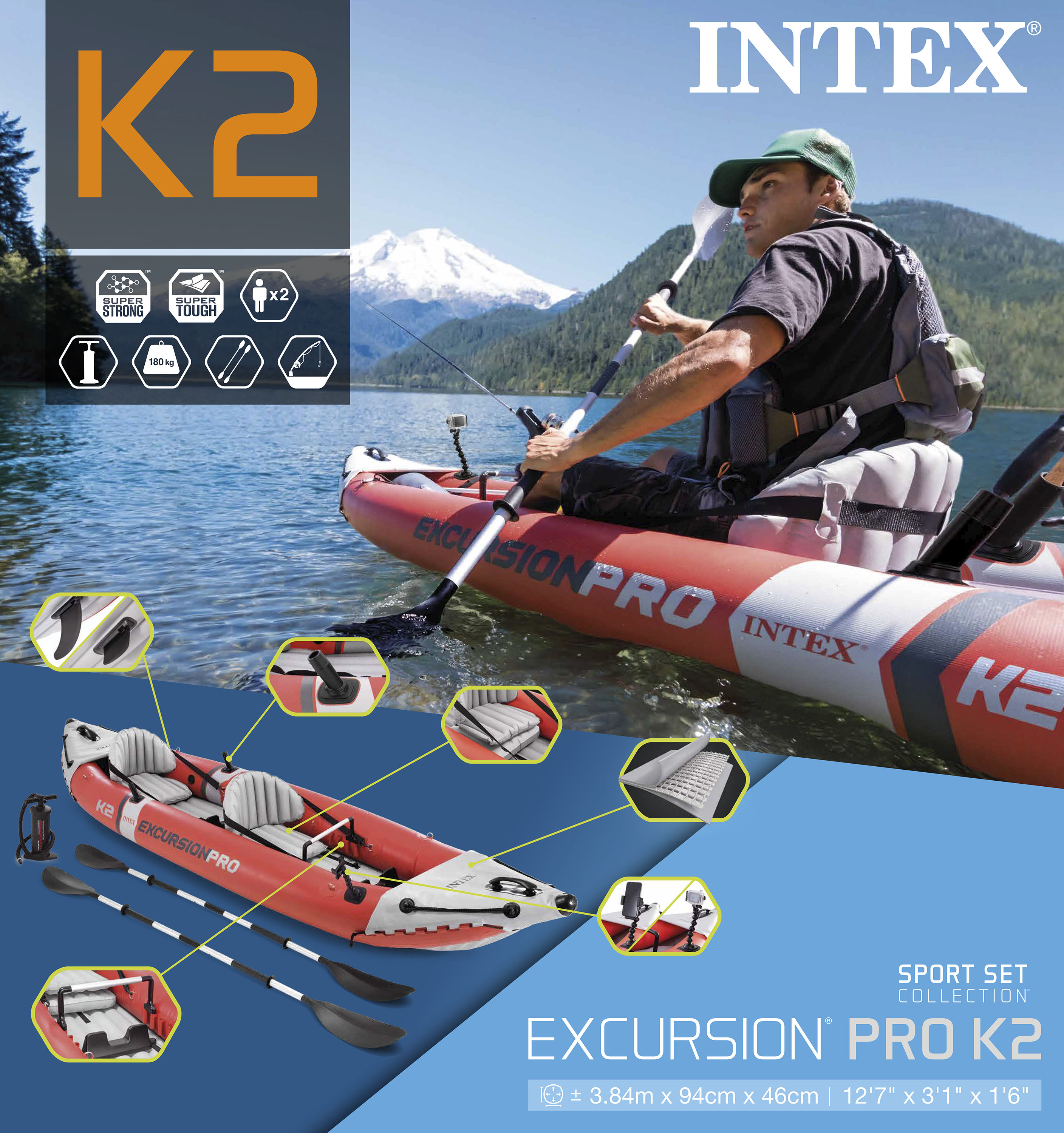 Intex Excursion Pro K2 Kayak 68309 | Idyllic Outdoors