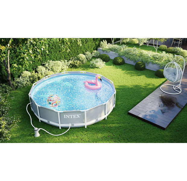 Intex PRISM 12' Metal Frame Above Ground Pool - 366cm x 76cm 26712 ...