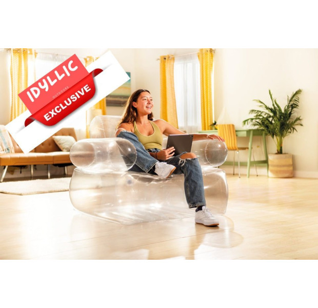 Transparent Blue Inflatable Armchair 66502 - Idyllic Outdoors
