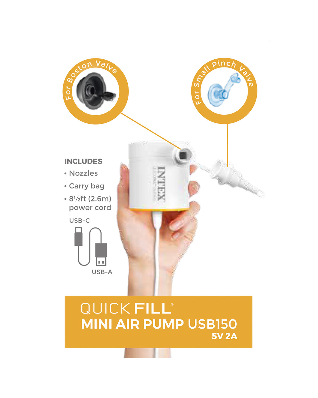 Intex Quick-Fill USB Electric Air Pump - USB150R - 66616 | Idyllic Outdoors